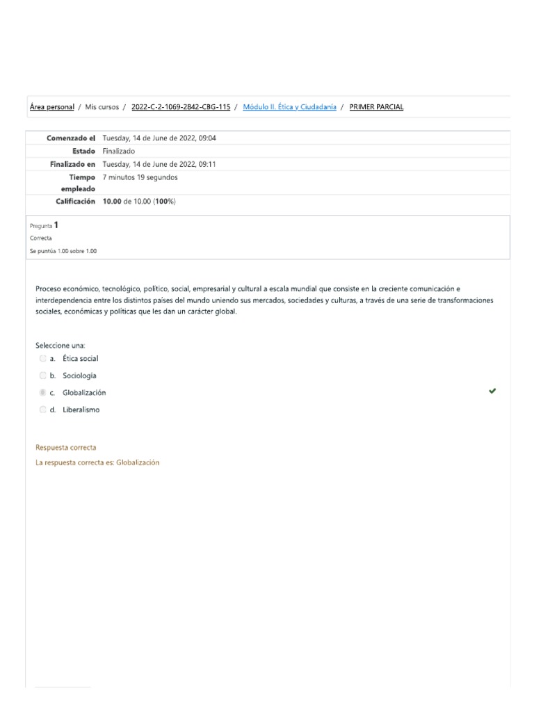 Examen Parcial 1 de Etica 2 - Moreta | PDF