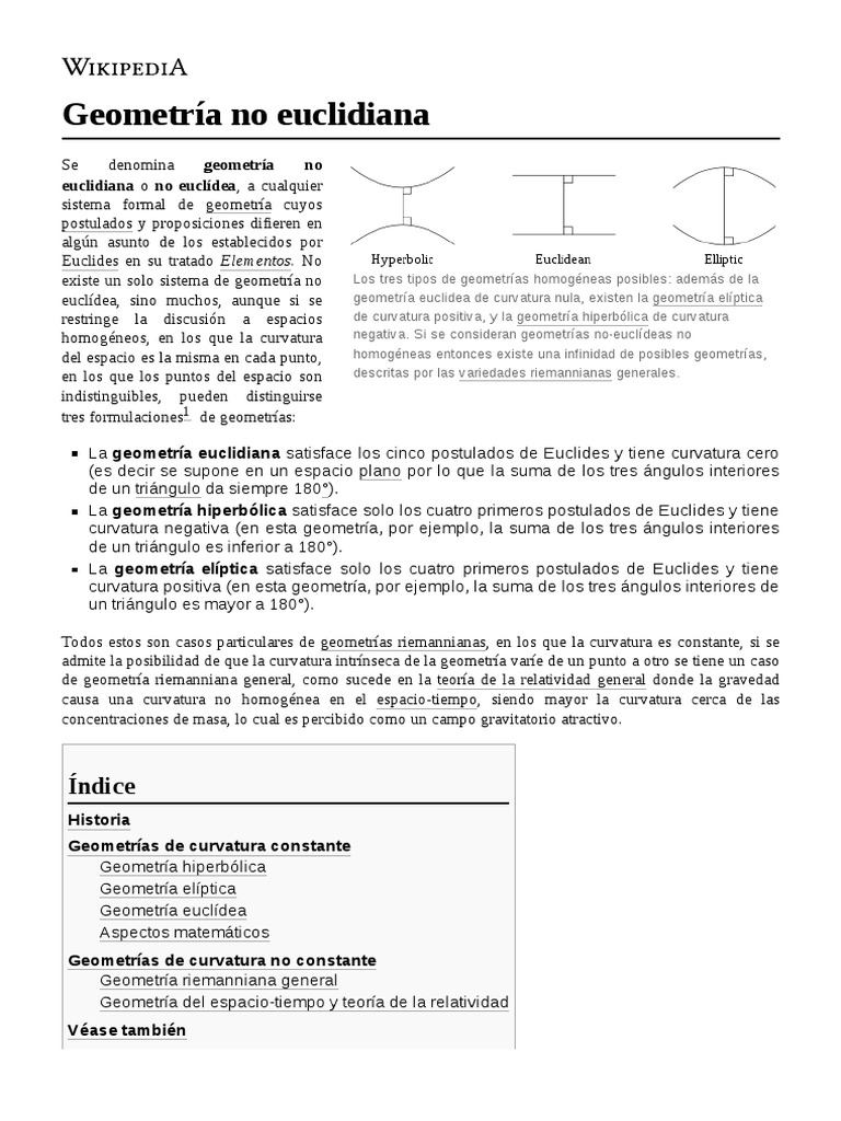Geometría No Euclidiana | PDF | Geometría no euclidiana | Geometría
