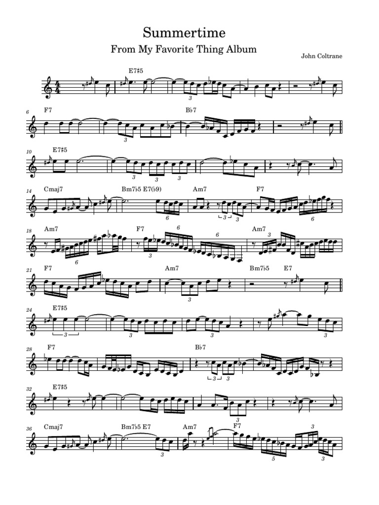 Coltrane's Summertime Interpretation | PDF