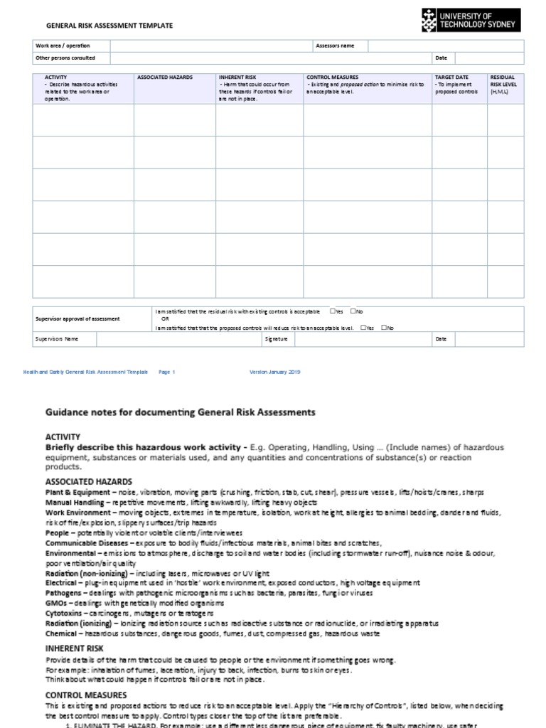 General RA Template | PDF | Personal Protective Equipment | Risk