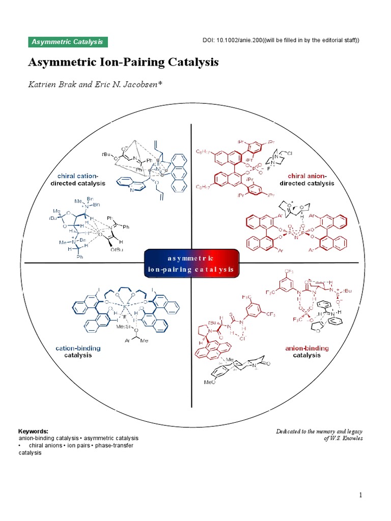 Asymmetric Ion-Pairing Catalysis: Katrien Brak and Eric N. Jacobsen ...