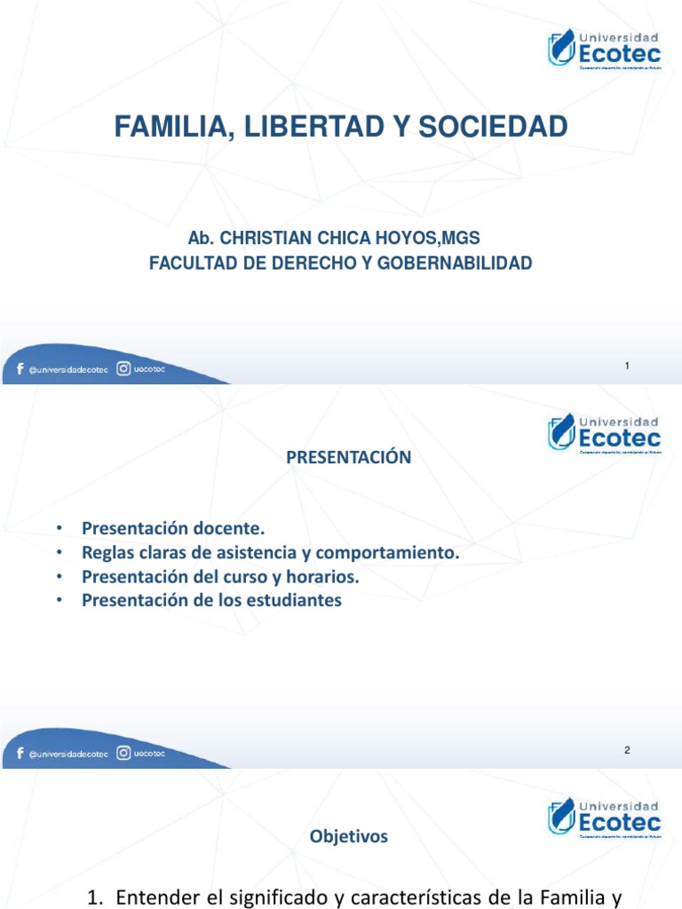 Familia, Libertad y Sociedad - Presentacioìn PPT (Mgs - Abg. Christian Chica Hoyos ...