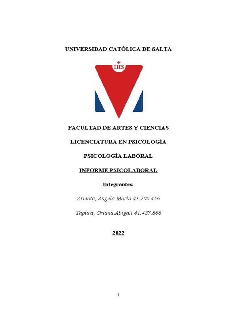 TP - Informe Psicolaboral - Armata y Yapura | PDF | Liderazgo | Aprendizaje