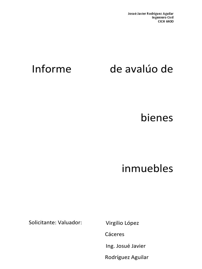 Avalúo de Inmueble en Villas Los Laureles | PDF