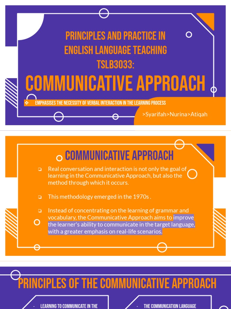 Communicative Approach | PDF | Learning | Teaching Method