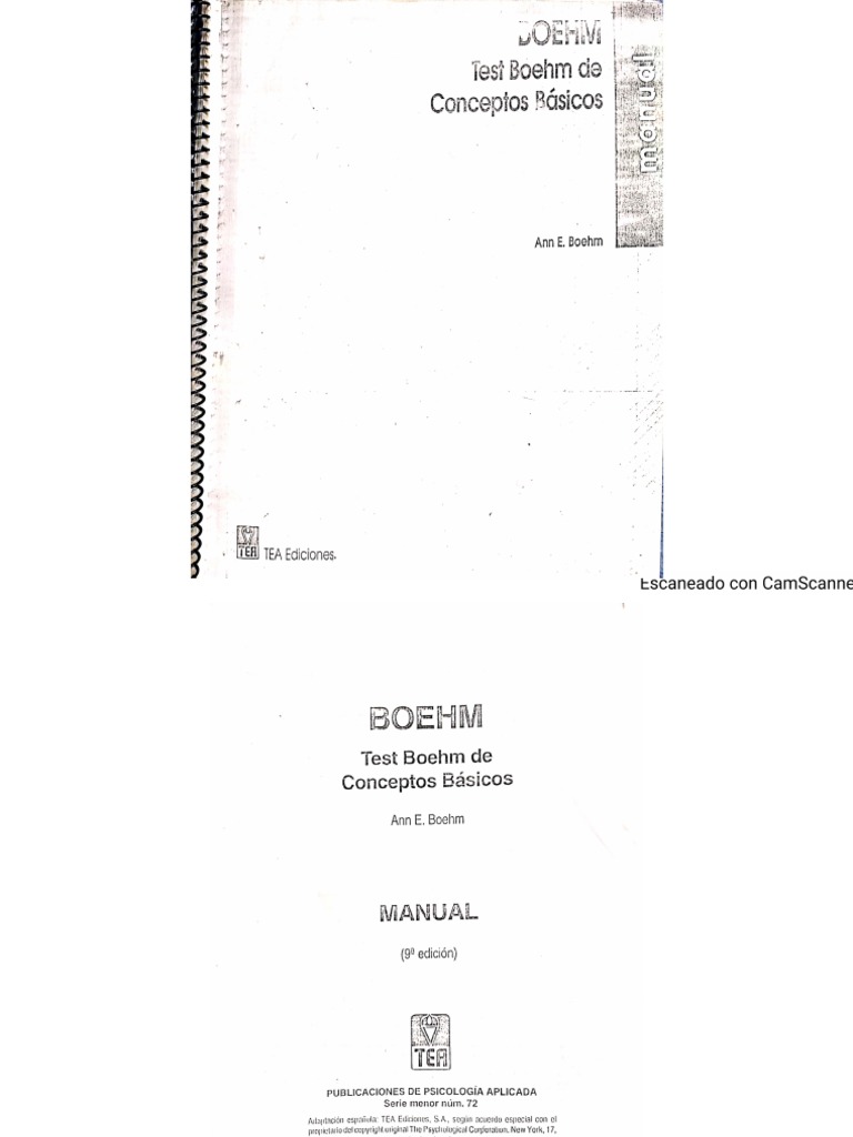Manual Del Test Boehm | PDF