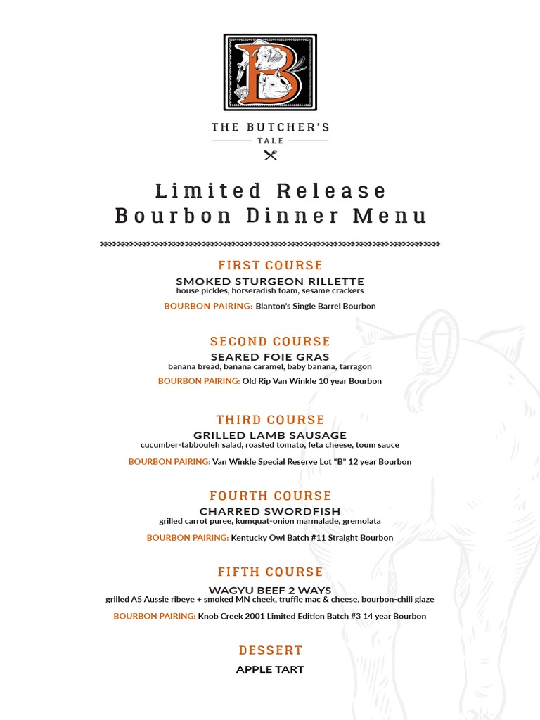 Bourbon Tasting Dinner Menu 8.5x14!2!18!22!1 (1) | PDF