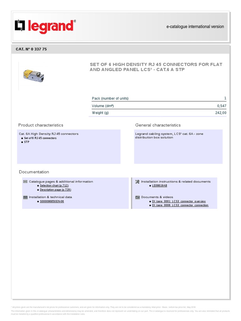 Jack Cat 6a - Exp-Lg-033775 - 0 | PDF | Electronics | Computing