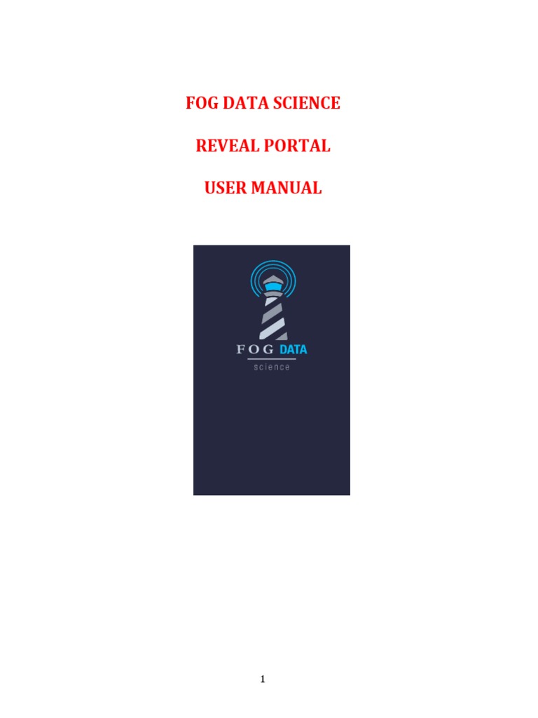 Fog Data Science Portal Users Manual | PDF | Screenshot | Area