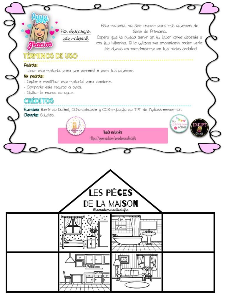 Les pièces de la maison para alumnos | PDF