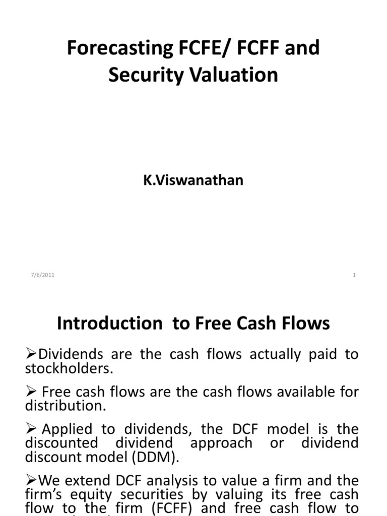 Forecasting FCFE FCFF and Security Valuation | Stock Valuation | Free ...