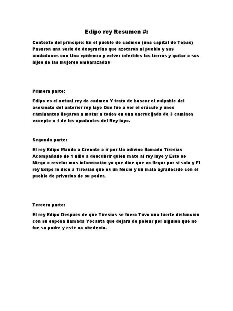 Edipo Rey Resumen | PDF