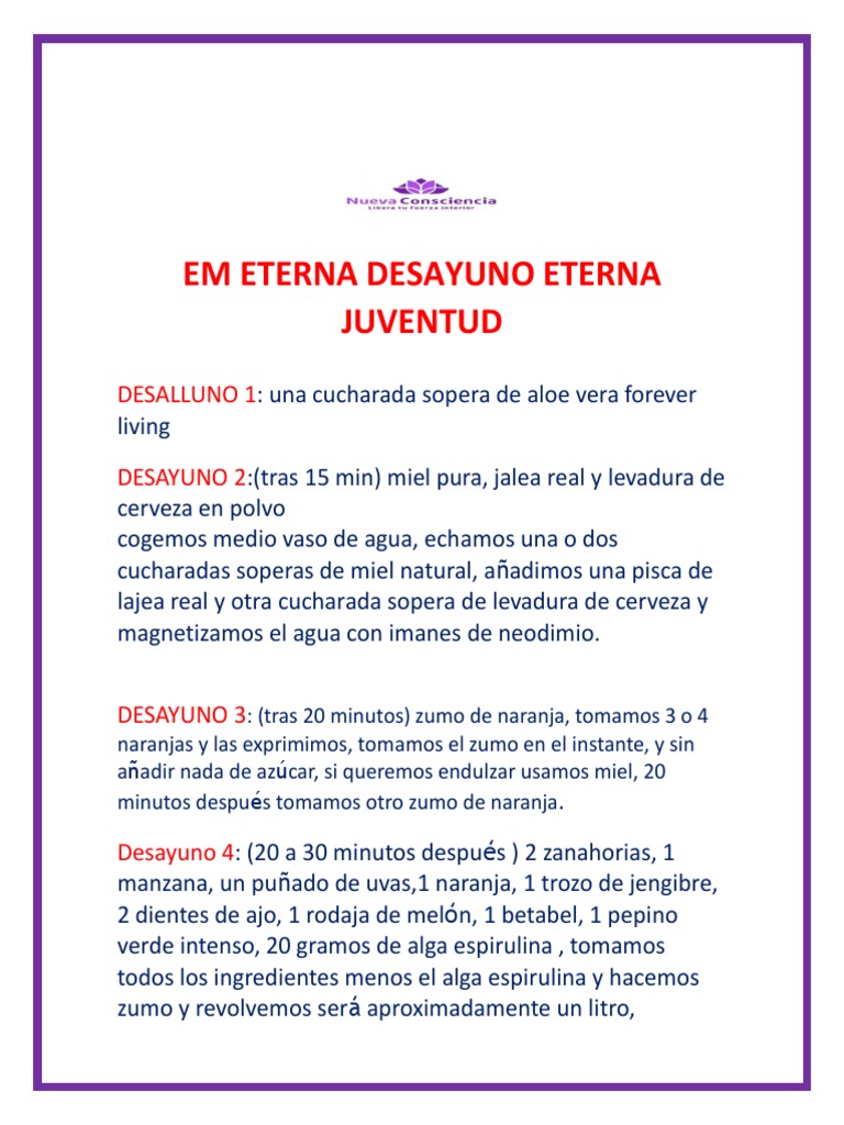 EM ETERNA DESAYUNO ETERNA JUVENTUD FNC | PDF