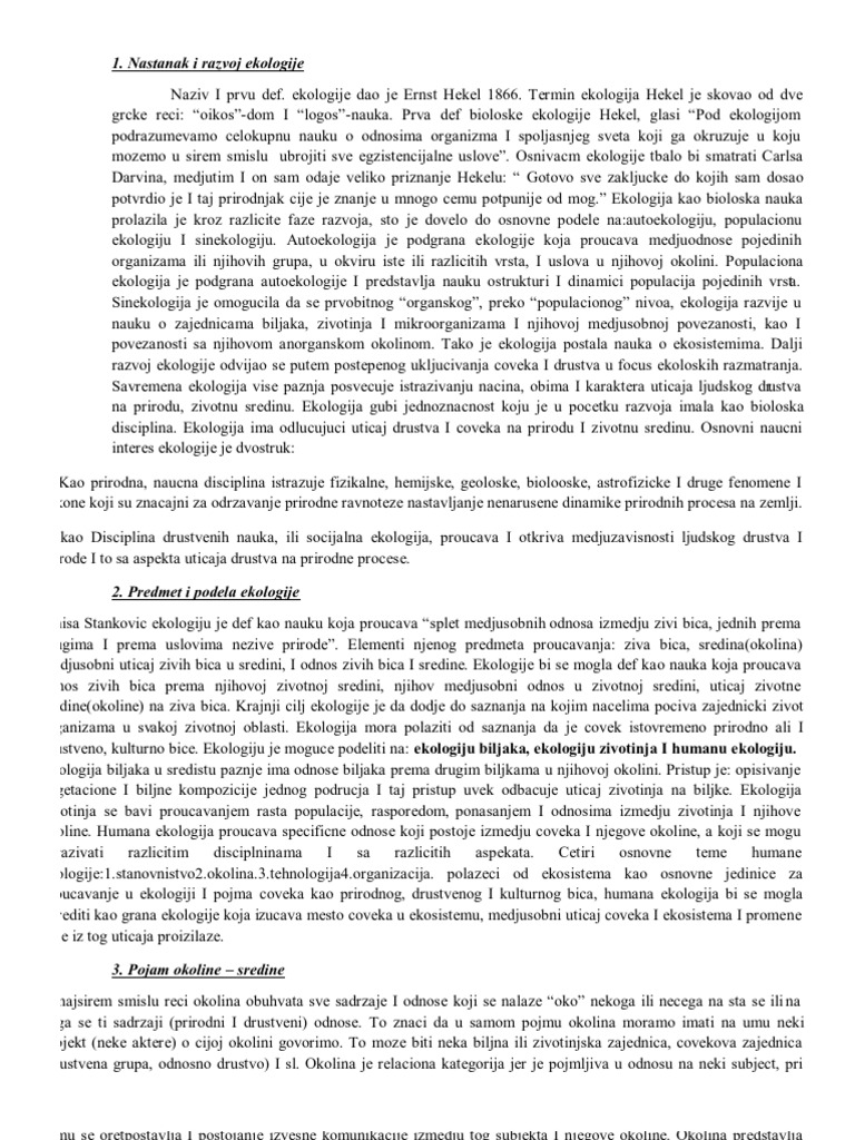 1socialna Ekologija Ispit | PDF