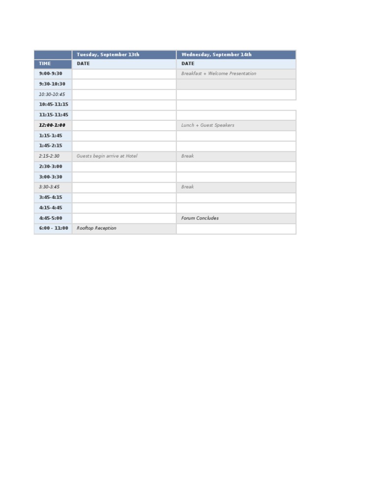 Financial Media Forum Schedule | PDF