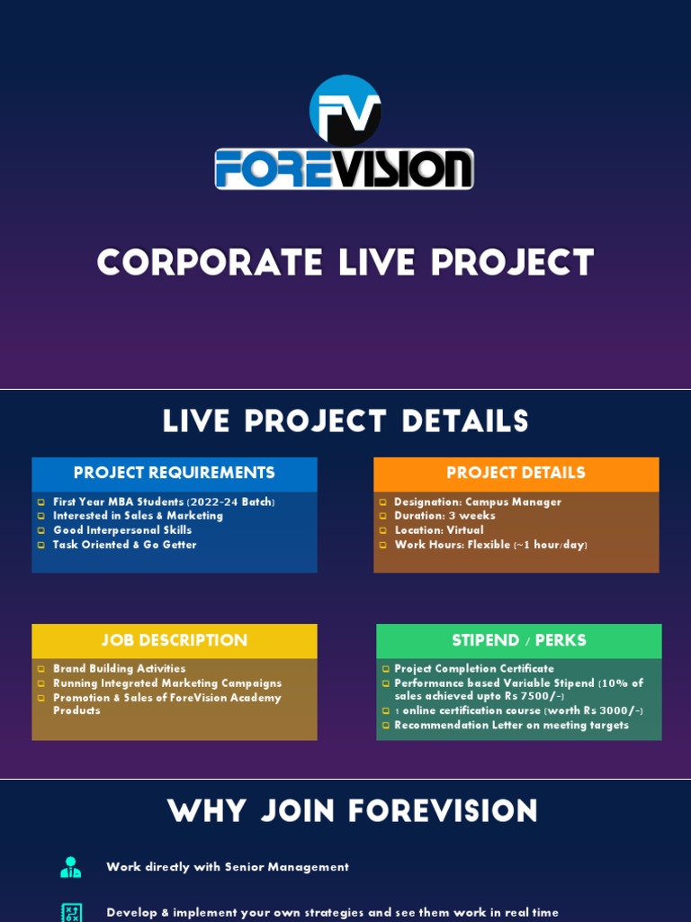 Project Requirements and Details for a Campus Manager Role with ForeVision Academy | PDF ...