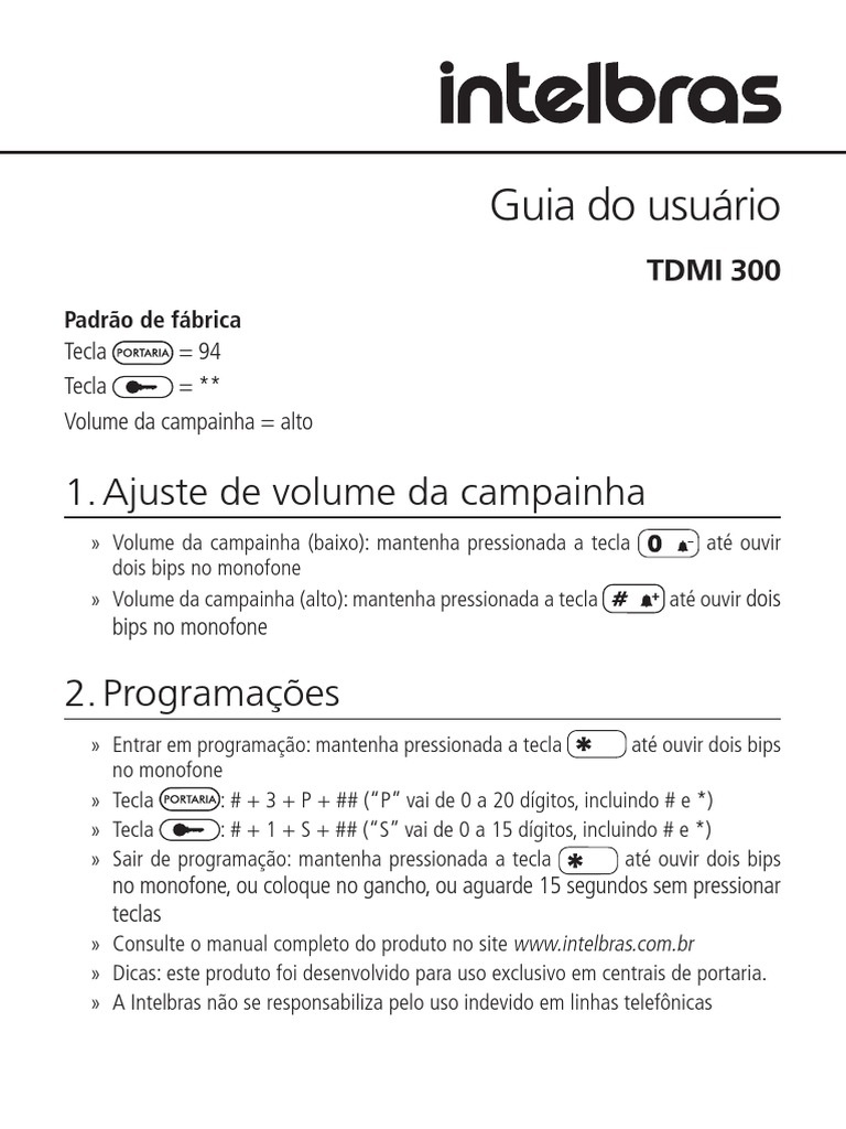 Guia Usuário TDMI 300-01-20 Site | PDF