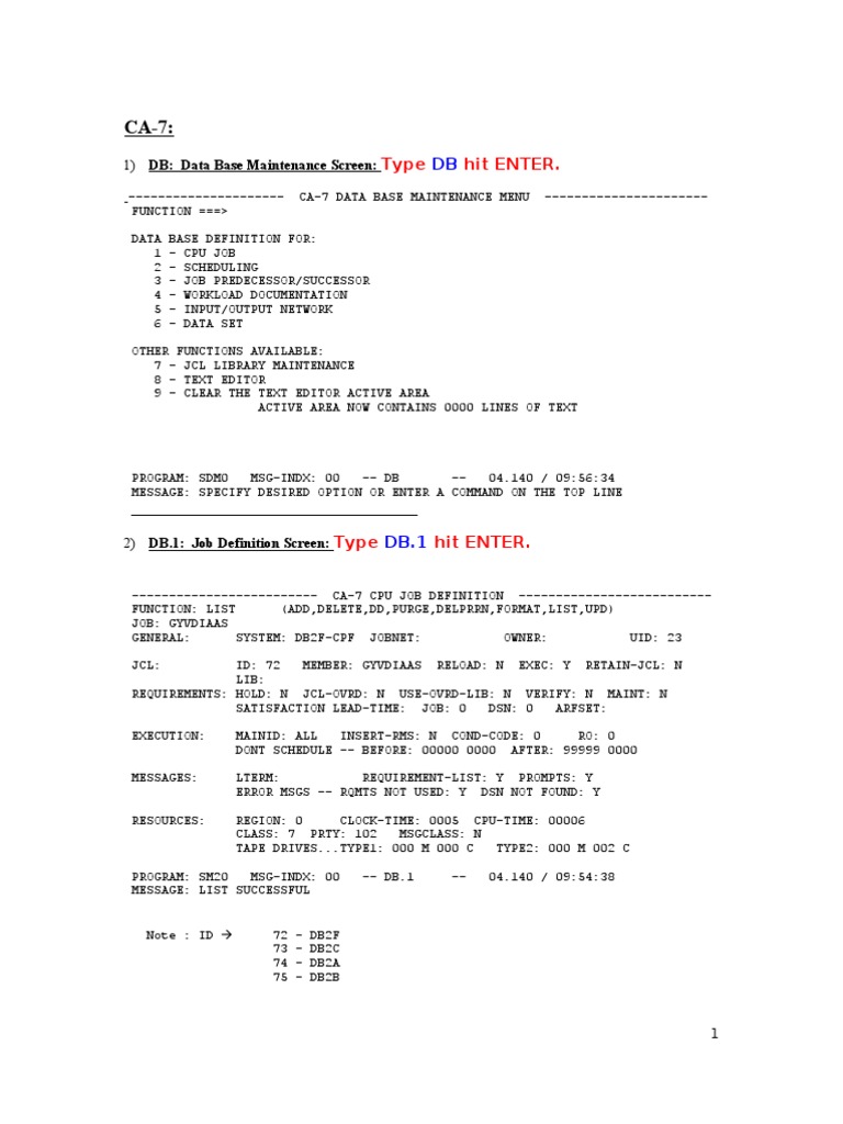 CA-7 Job Scheduling and Maintenance Documentation | PDF | Software ...