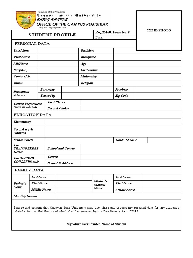 Student Profile Template 2022 Portrait | PDF