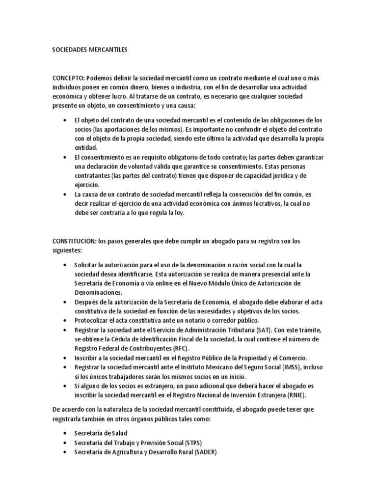 Sociedades Mercantiles Info Marco | PDF | Sociedad de responsabilidad ...
