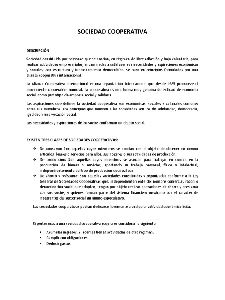 Guía sobre Sociedades Cooperativas | PDF | Cooperativa | Sociedad de ...