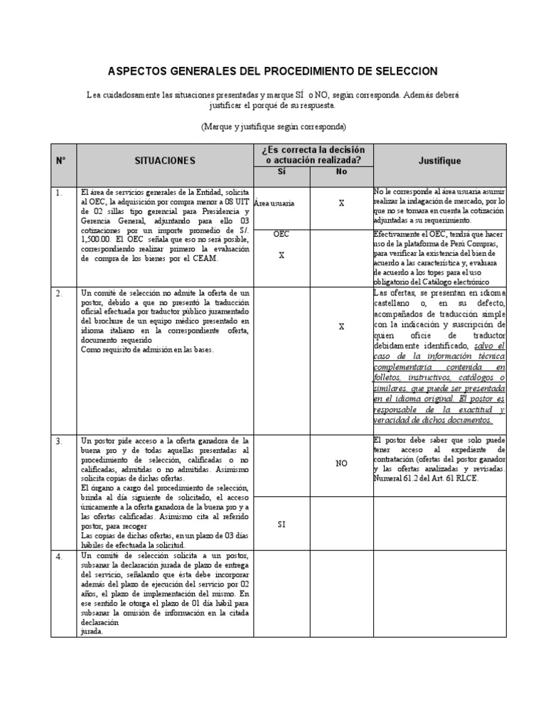 Casuística Aspectos Generales Del Procedimiento de Selección | PDF
