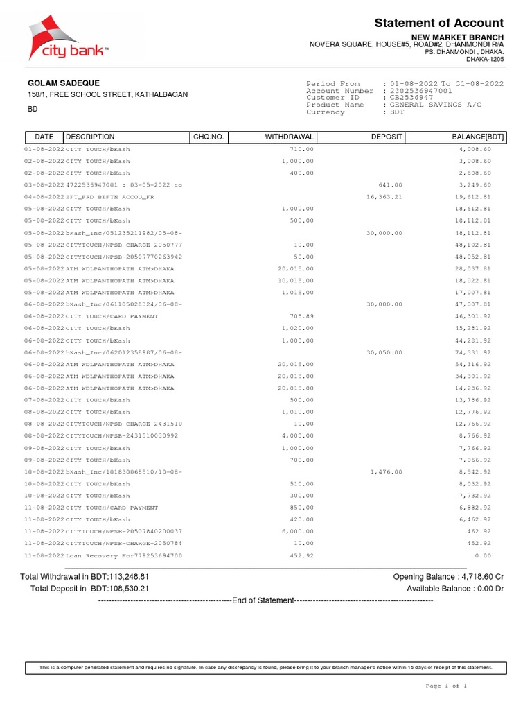 Bank Document | PDF | Automated Teller Machine | Deposit Account