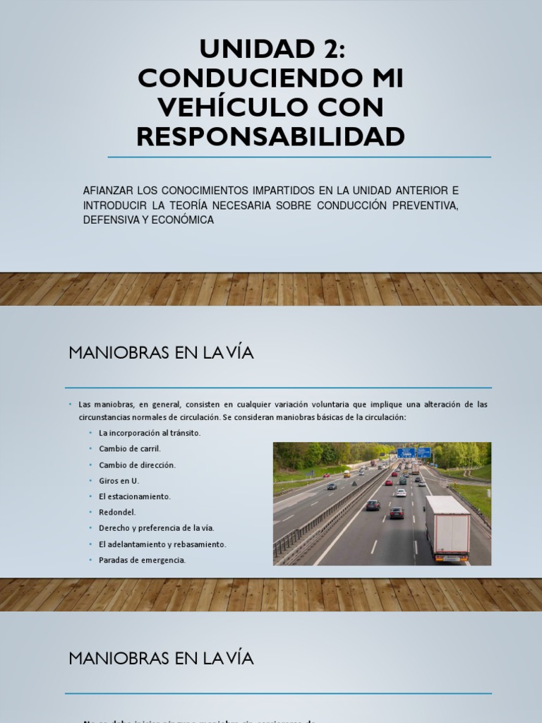 Unidad 2 - Conduciendo Mi Vehículo Con Responsabilidad | PDF ...