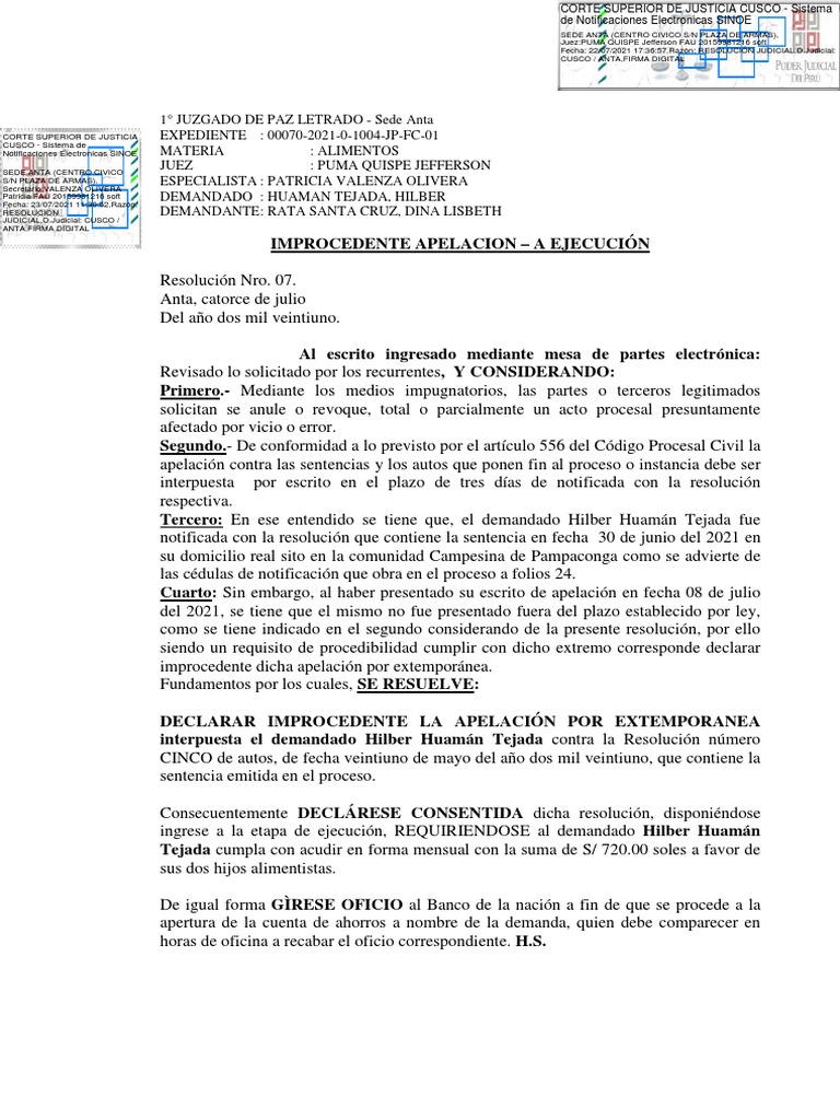 Res 2021000700132249000472510 | PDF | Apelación | Sentencia (ley)