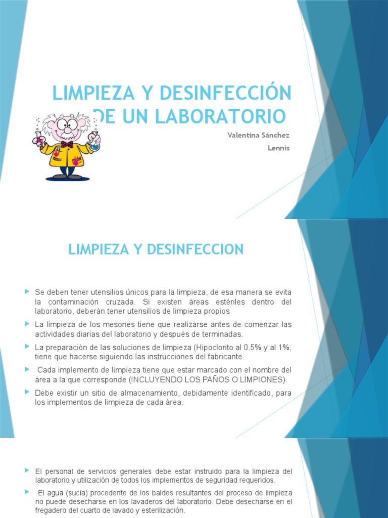 Limpieza y Desinfección de Un Laboratorio | PDF | Laboratorios