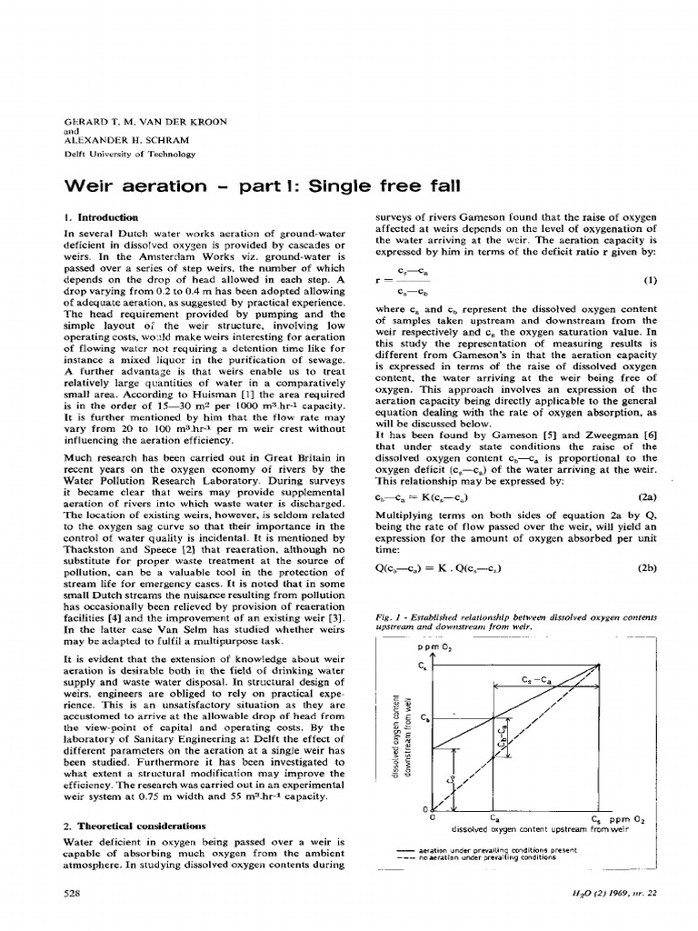 Weir Aeration: Single Free Fall Analysis | PDF | Flow Measurement | Water