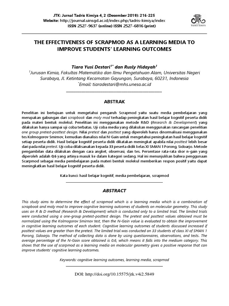 The Effectiveness of Scrapmod As A Learning Media | PDF