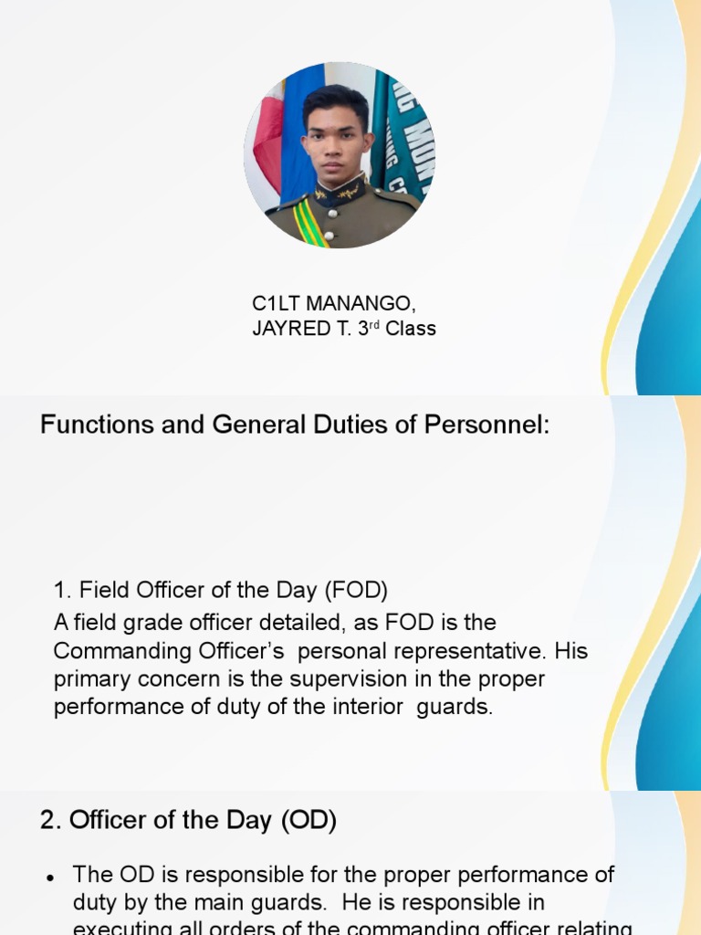 Functions and General Duties of Personnel | PDF
