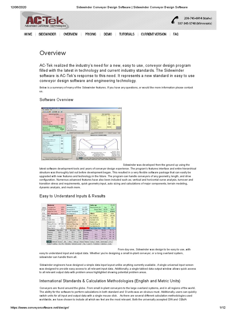 Sidewinder Conveyor Design Software - Sidewinder Conveyor Design ...