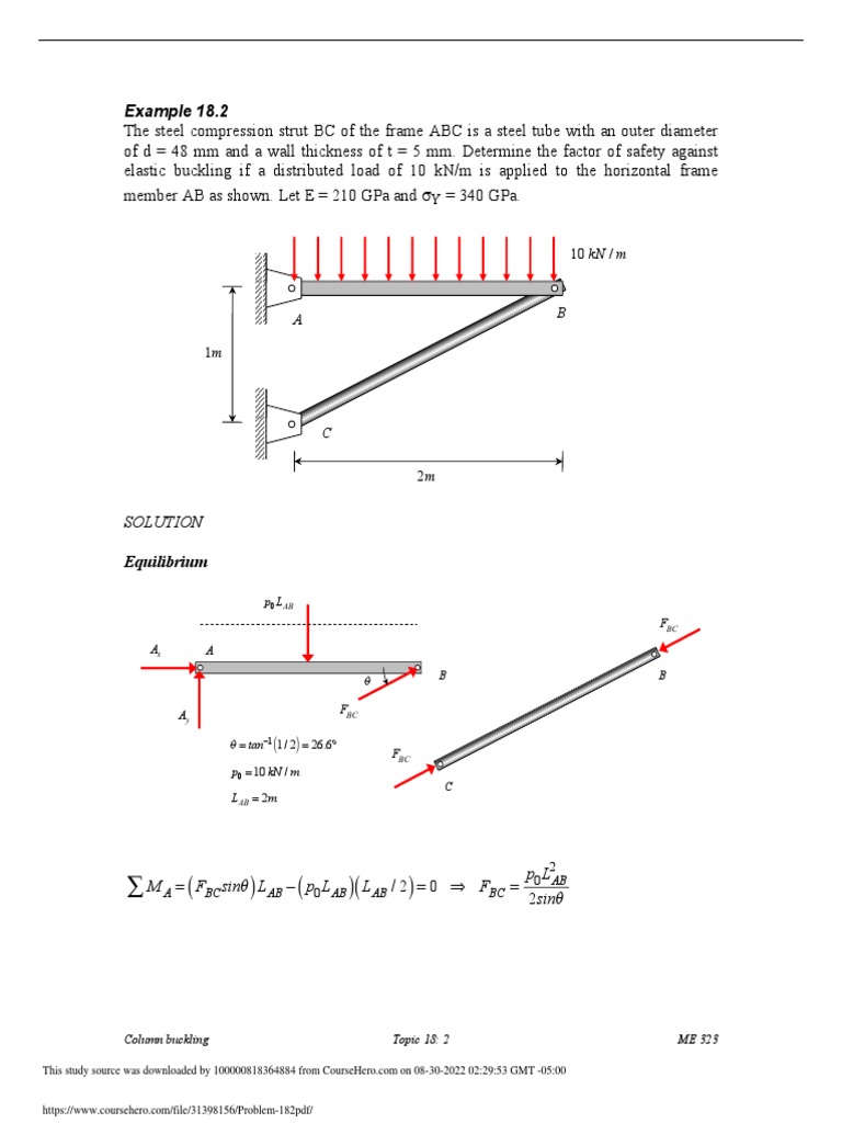 Problem 18.2 PDF | PDF | Buckling | Mechanical Engineering