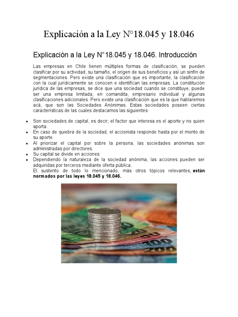Explicación de las Leyes 18.045 y 18.046: normas clave para la ...