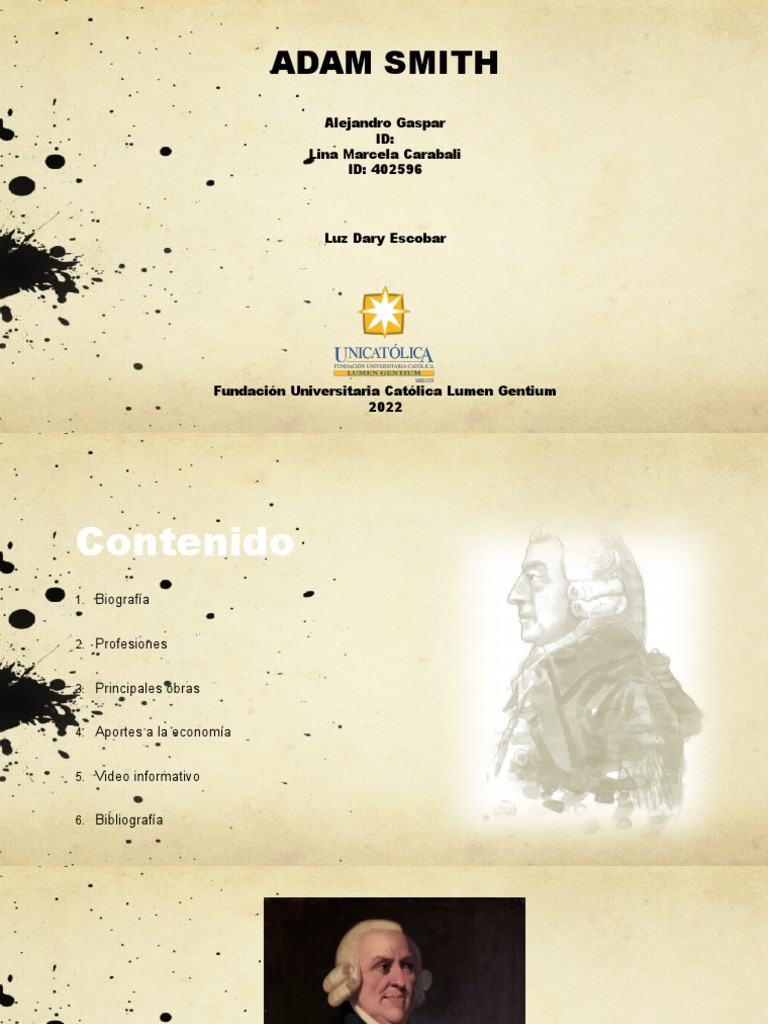 Adam Smith Presentaciã - N | PDF | Adam Smith | Economias