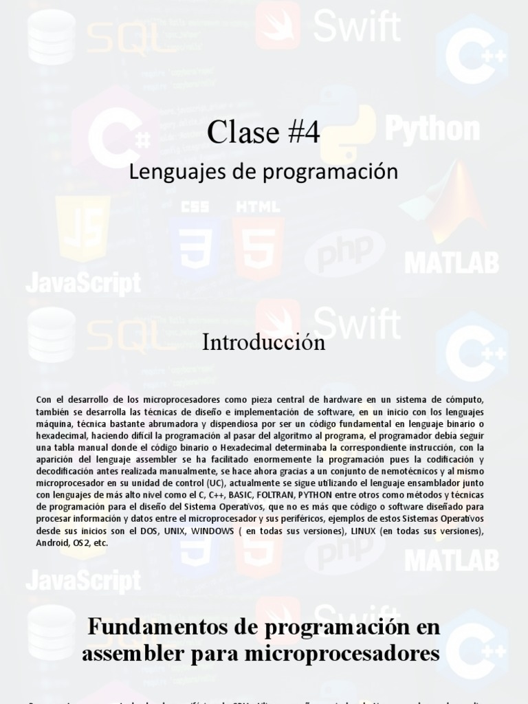 Clase 3 Microprocesadores | PDF | Microcontrolador | Lenguaje ensamblador