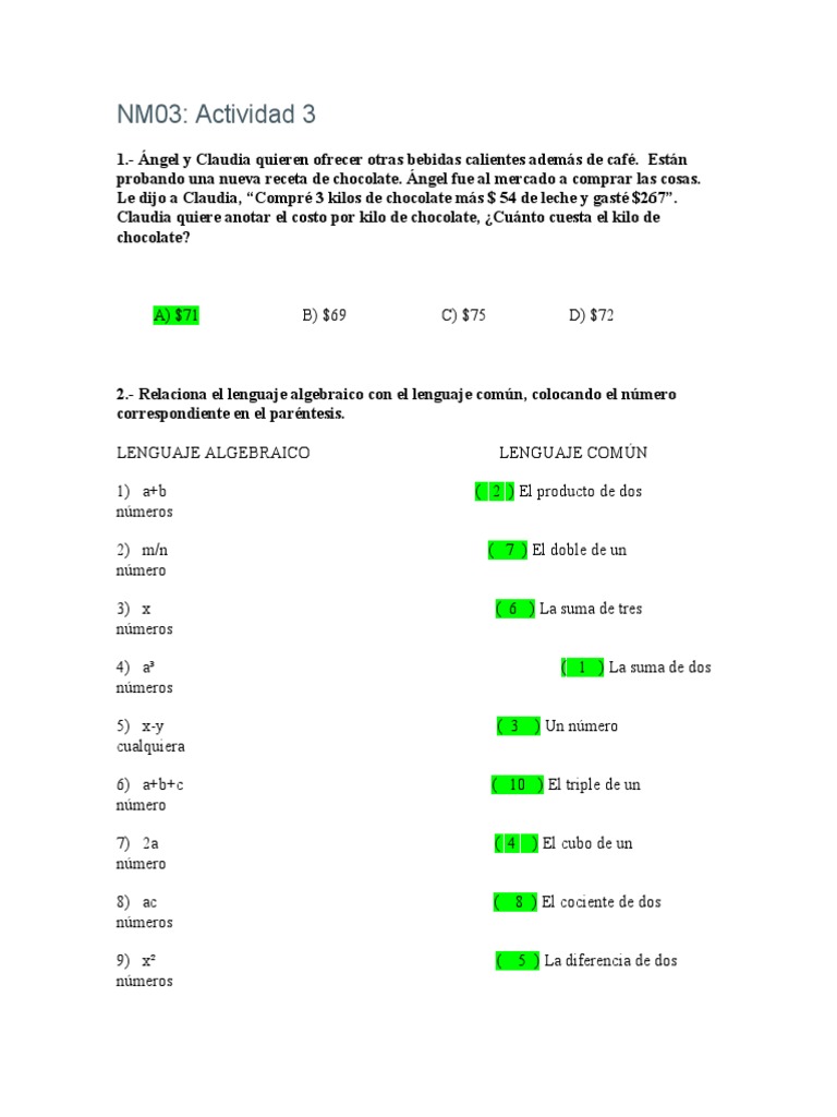 NM03 - Actividad 3 | PDF | Matemáticas