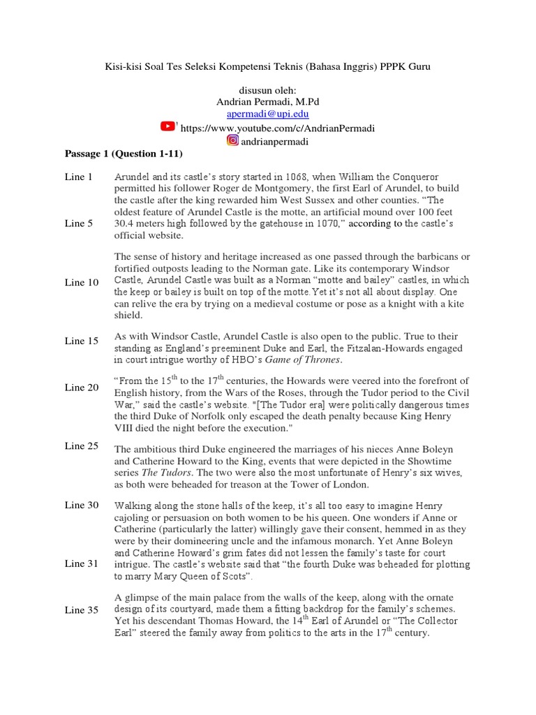 Practice Test 1 Reading PPPK (Passage 1) | PDF