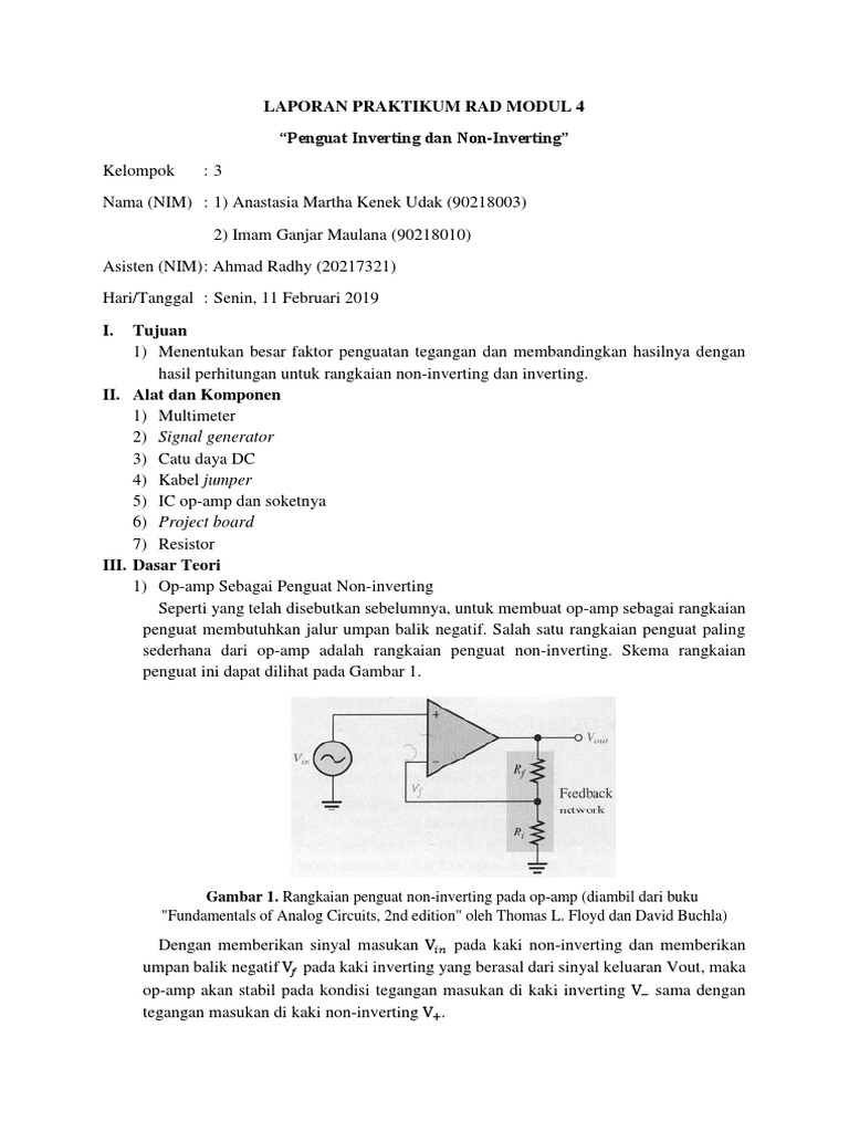 Penguat Inverting & Non-Inverting | PDF | Sains & Matematika