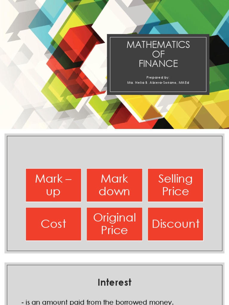 Math of Finance | Download Free PDF | Banking | Personal Finance