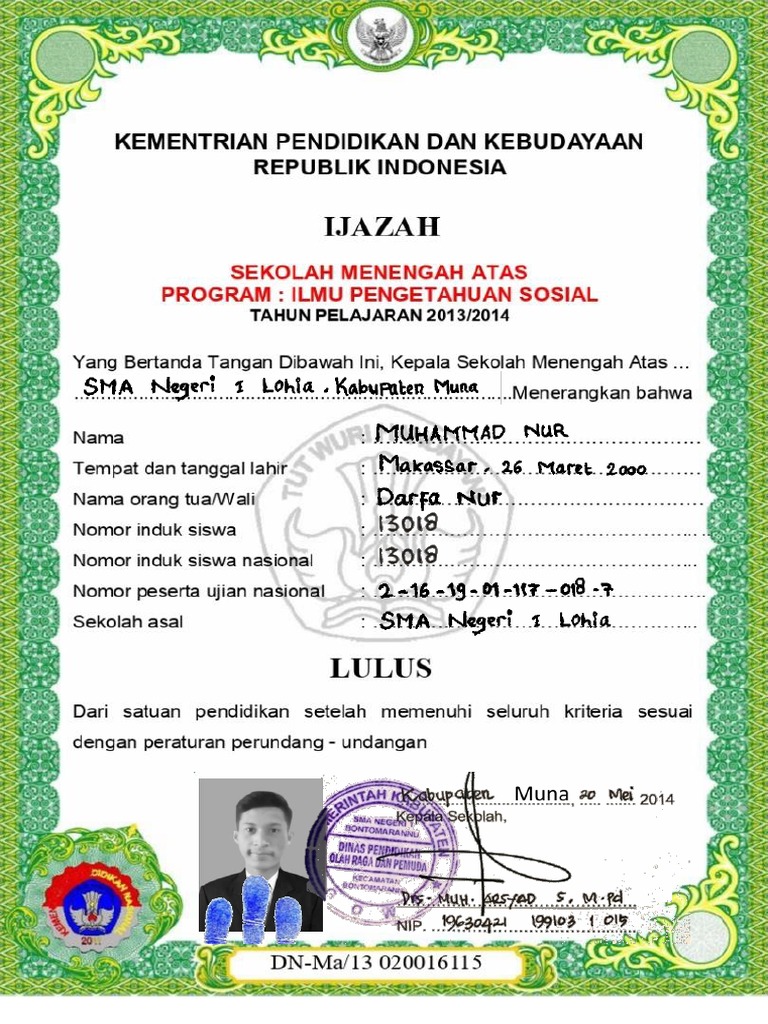 File Ijazah Muhammad Nur | PDF