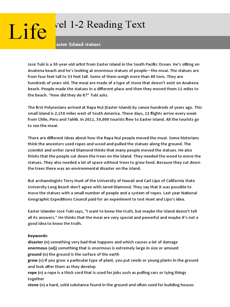 Level 1-2 Lesson 1 Readingtext | PDF