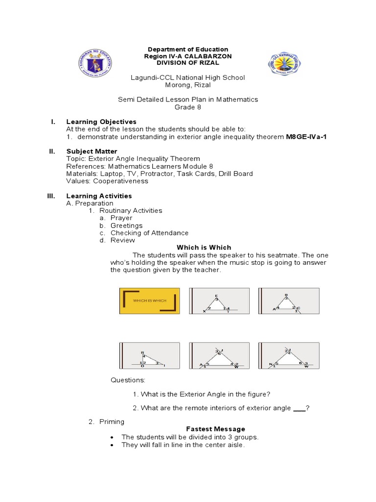Exterior Angle Theorem | PDF | Triangle | Angle