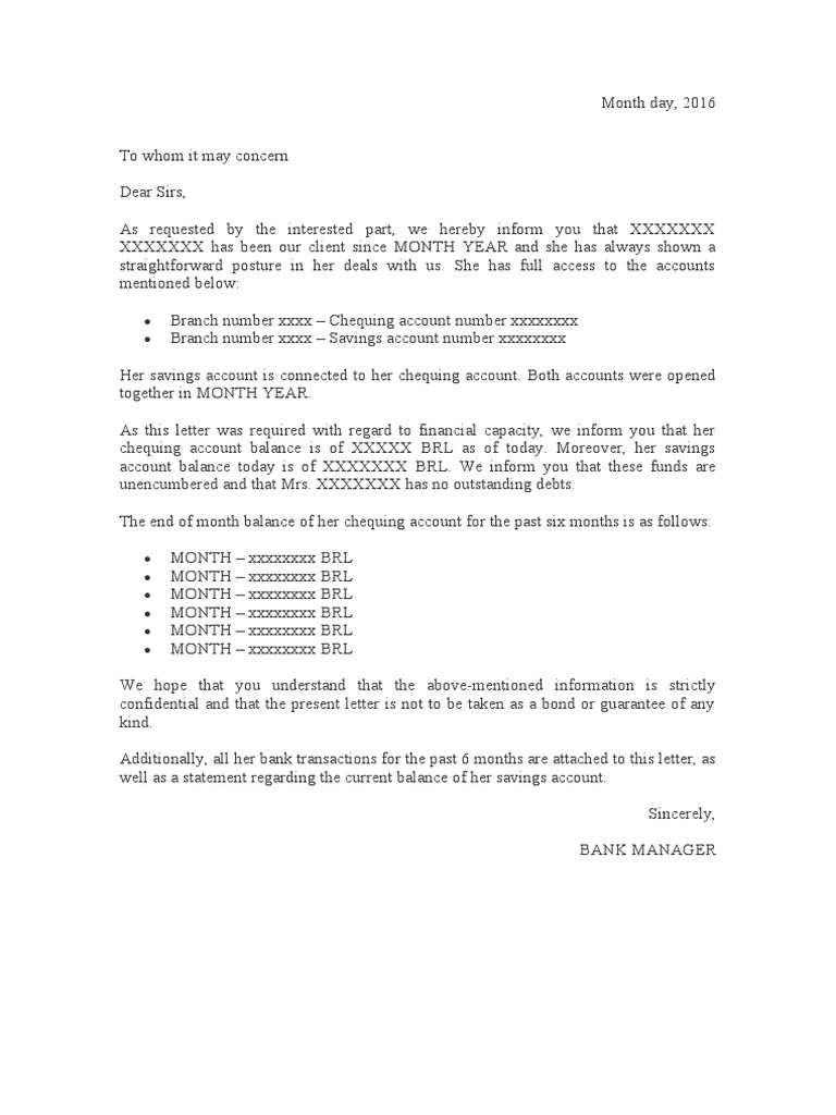 Carta Do Banco | PDF | Finance & Money Management