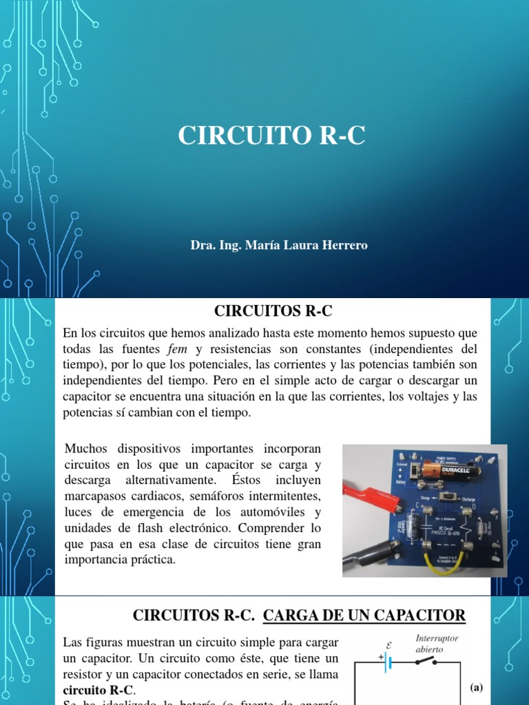 Análisis del proceso de carga y descarga de un capacitor en un circuito RC | PDF | Condensador ...