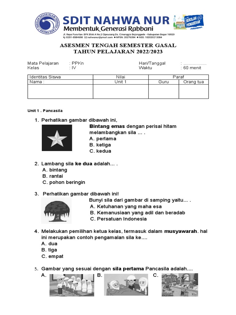 Soal UTS PPKN Kelas 2 Revisi | PDF Soal UTS PPKN Kelas 2 Revisi | PDF