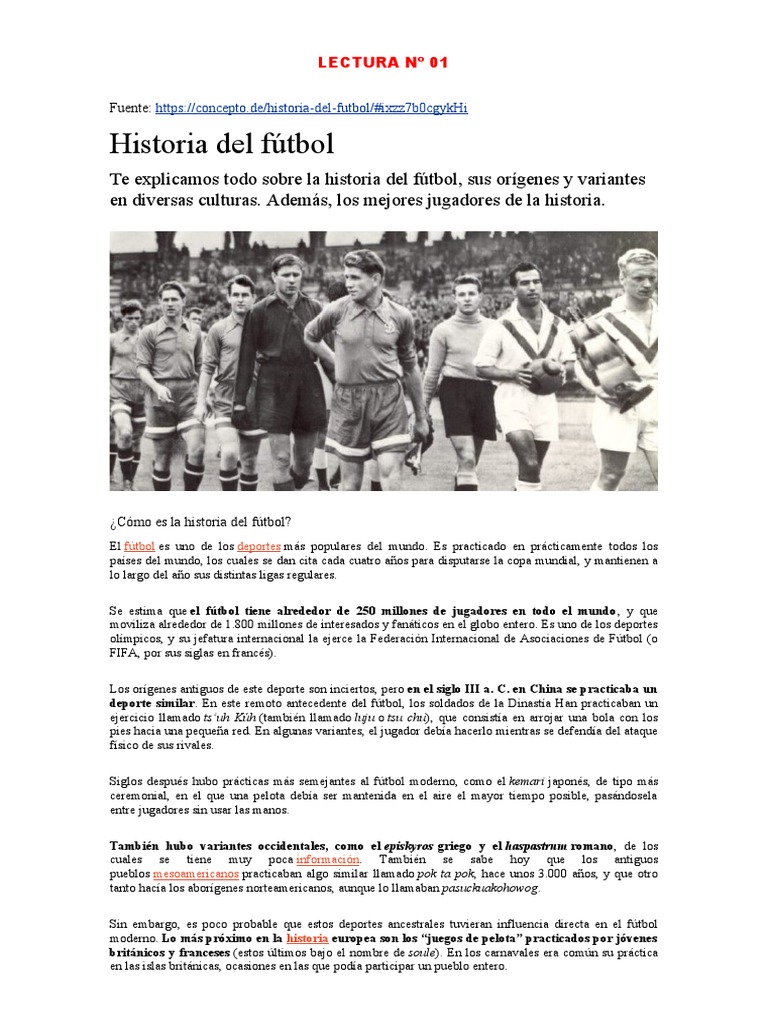 Lecturas de Fútbol EdA #4 (Lectura 1, 2, 3, 4) Escogidas | PDF ...