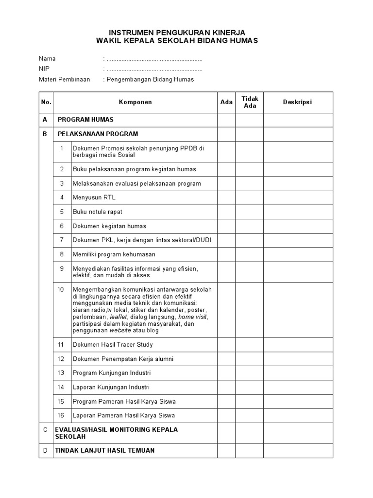 4 Instrumen Waka Humas | PDF | Seni